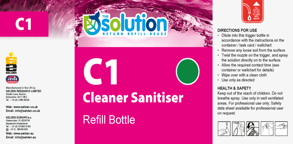 Trigger label C1 The Solution Kitchen Sanitiser Care Sector - Care ...